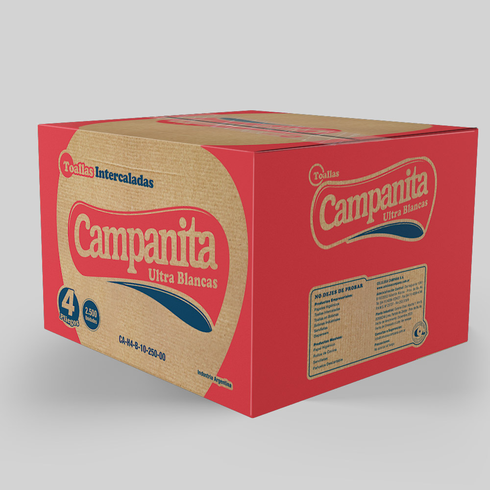Toallas Intercaladas Blanca Premium – 4 Pliegos / Campanita – Campanita